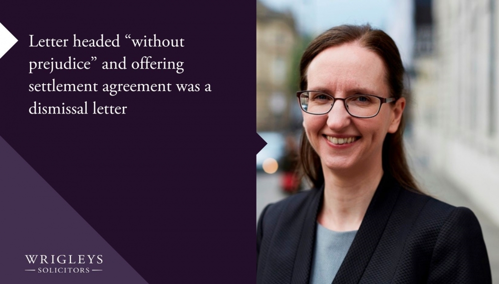 Letter headed “without prejudice” and offering settlement agreement was ...