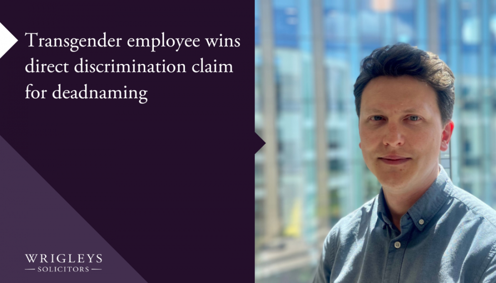 Transgender Employee Wins Direct Discrimination Claim For Deadnaming